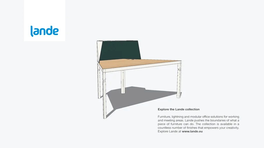 Trapezium desk 1820 with shelf 3d model