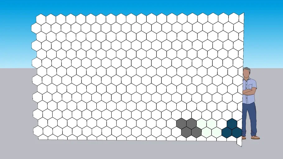 Parede Hexagonal Atlas revestimento 3d model