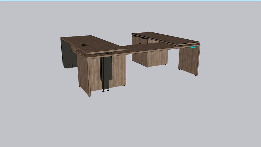 teknion u shape HA desk 3d model