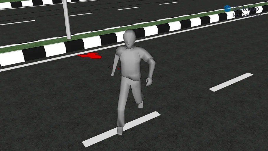 Car Crash Crime Scene 3d model