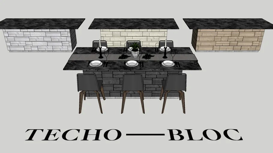 Techo-Bloc - Table - Iconic 3d model