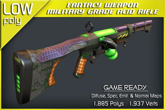 Military Grade Acid Rifle 3D Model