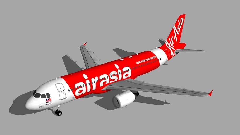 Malaysia AirAsia Airbus A320-200 3 3d model