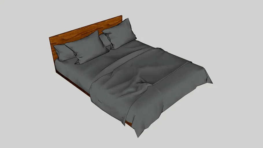 Queen size Bed 3d model