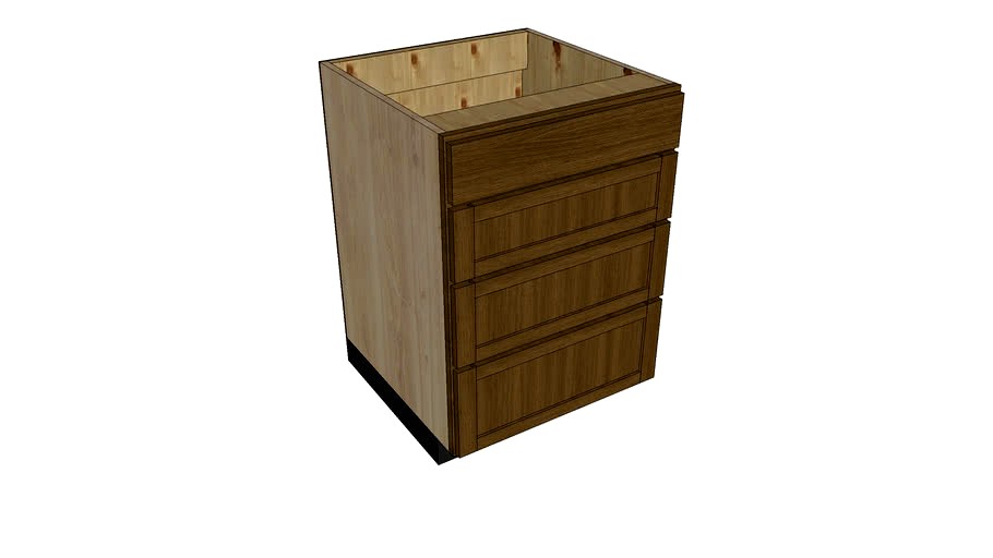 Cabinet 24' Dynamic Lower Drawer Stack 3d model