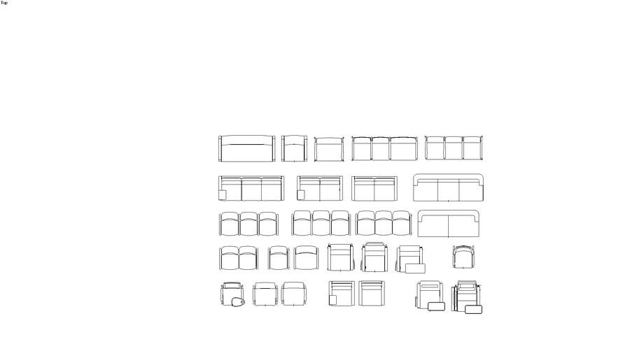 CAD BLOCK - SOFA FURNITURE 3d model