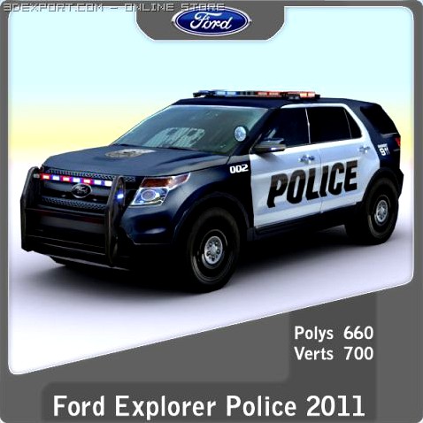 2011 Ford Explorer Police 3D Model
