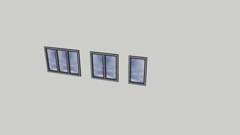 UPVC Window Set 3d model