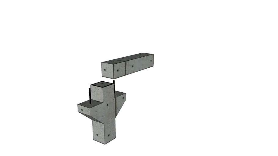 Precast column with shoulders beam connection 3d model