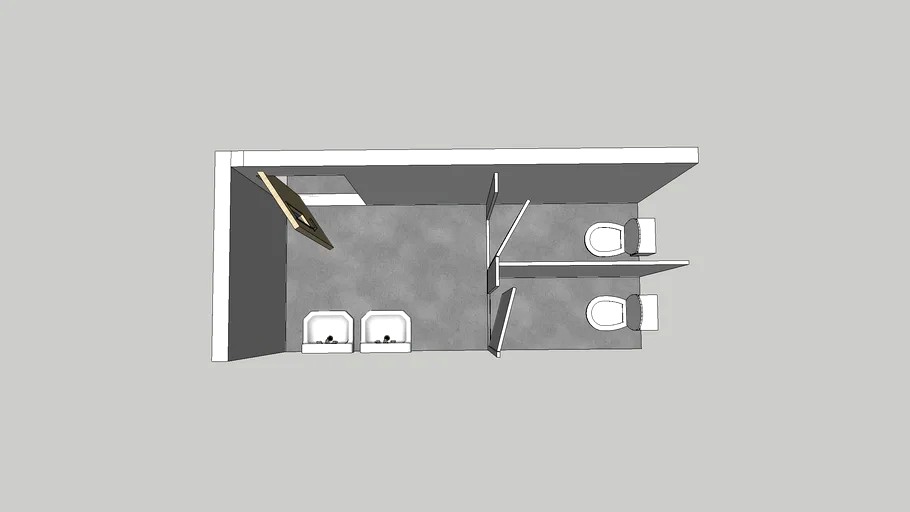 Toilet 2bay layout LAE 3d model