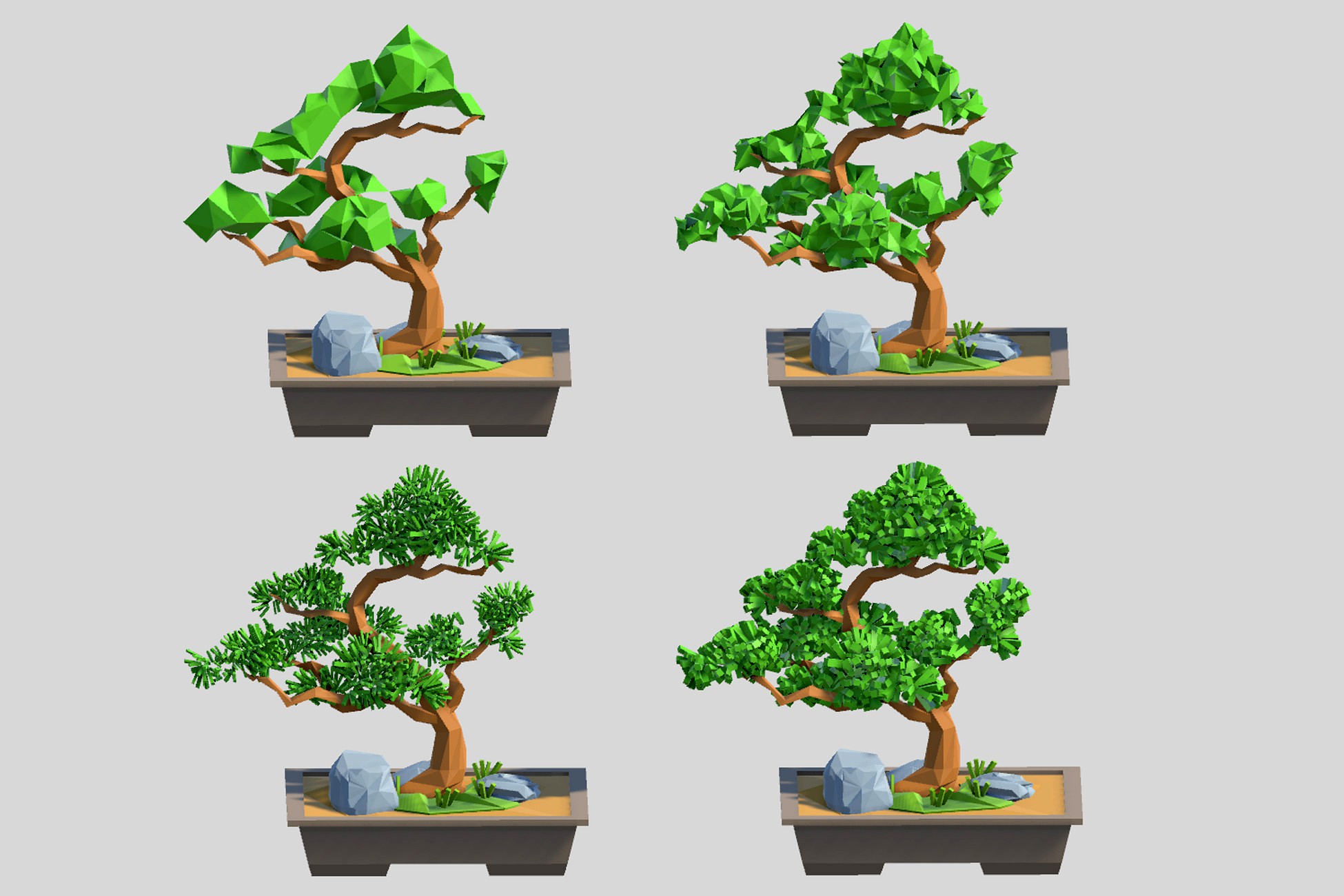 Bonsai Low Poly Style 3d model