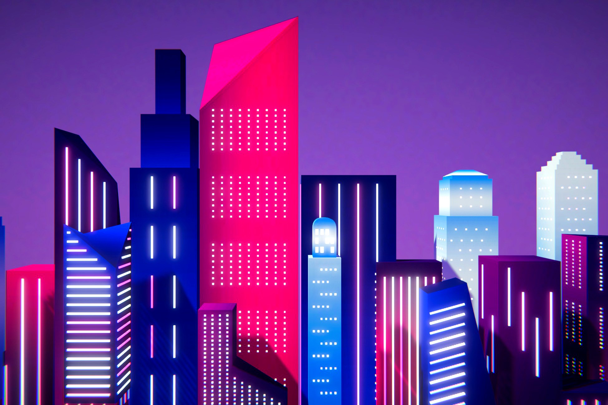 Stylized Buildings v2 3d model