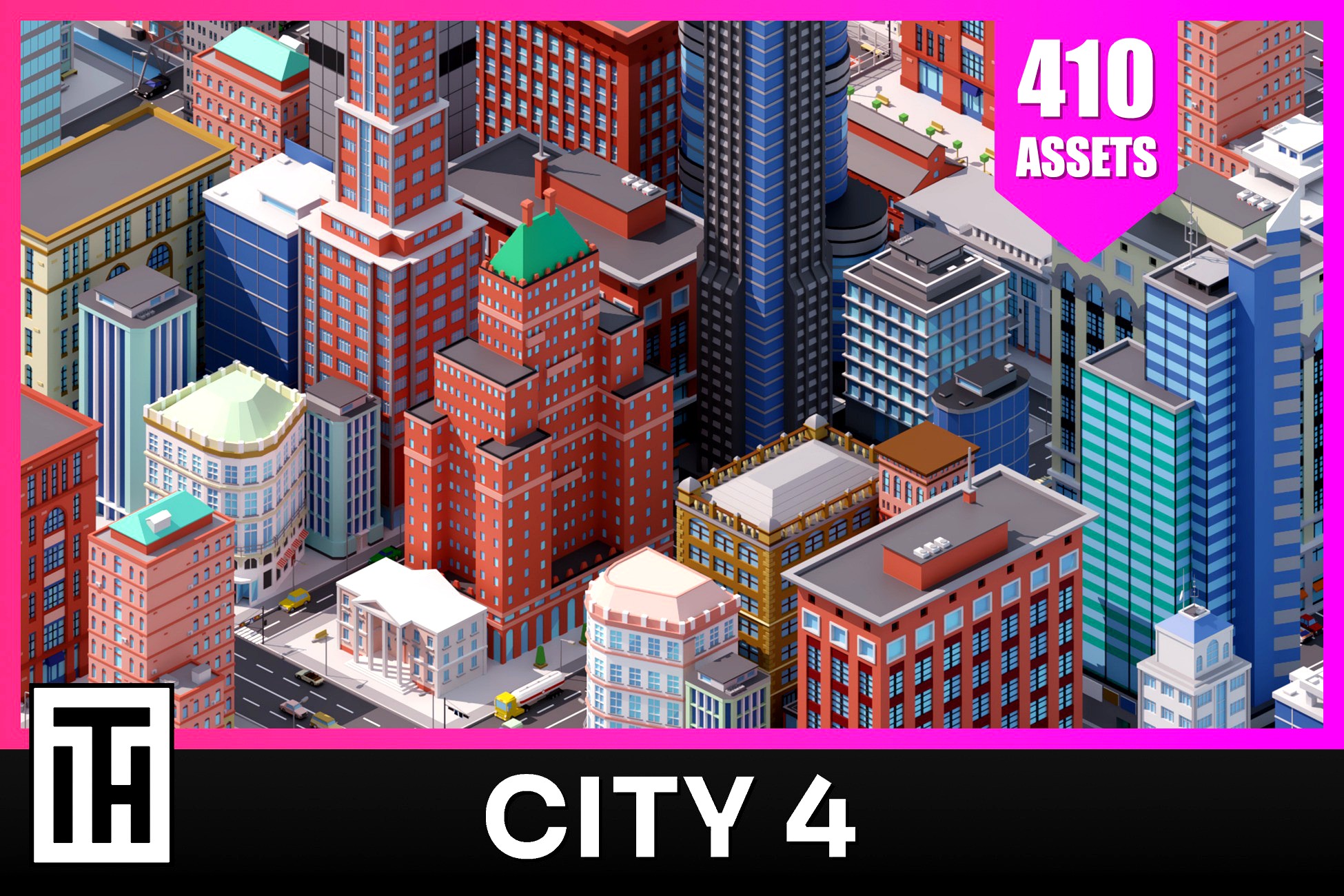 City 4 - Low Poly 3D Models Pack