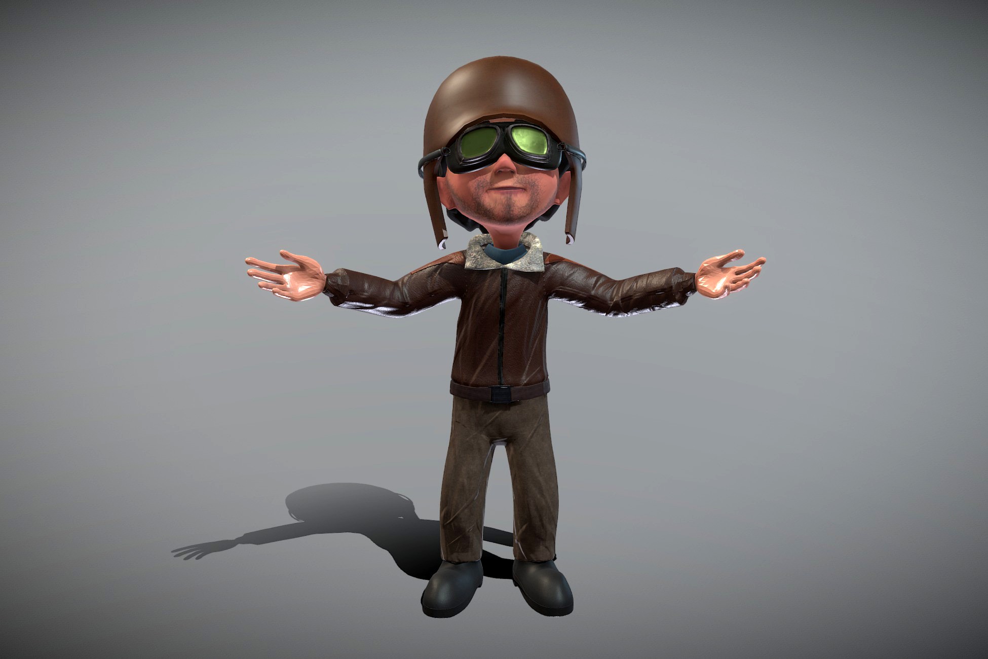 Cartoon Pilot Model 3d