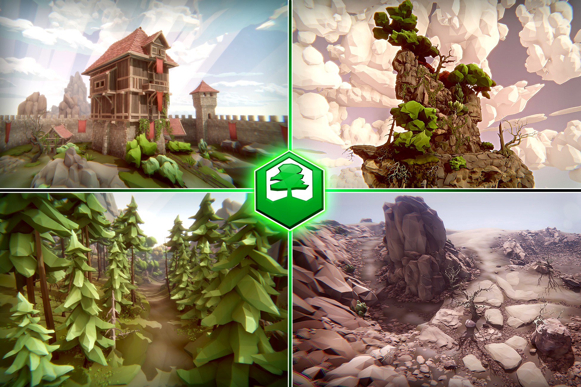 Low-Poly Big Environment Pack 3d model