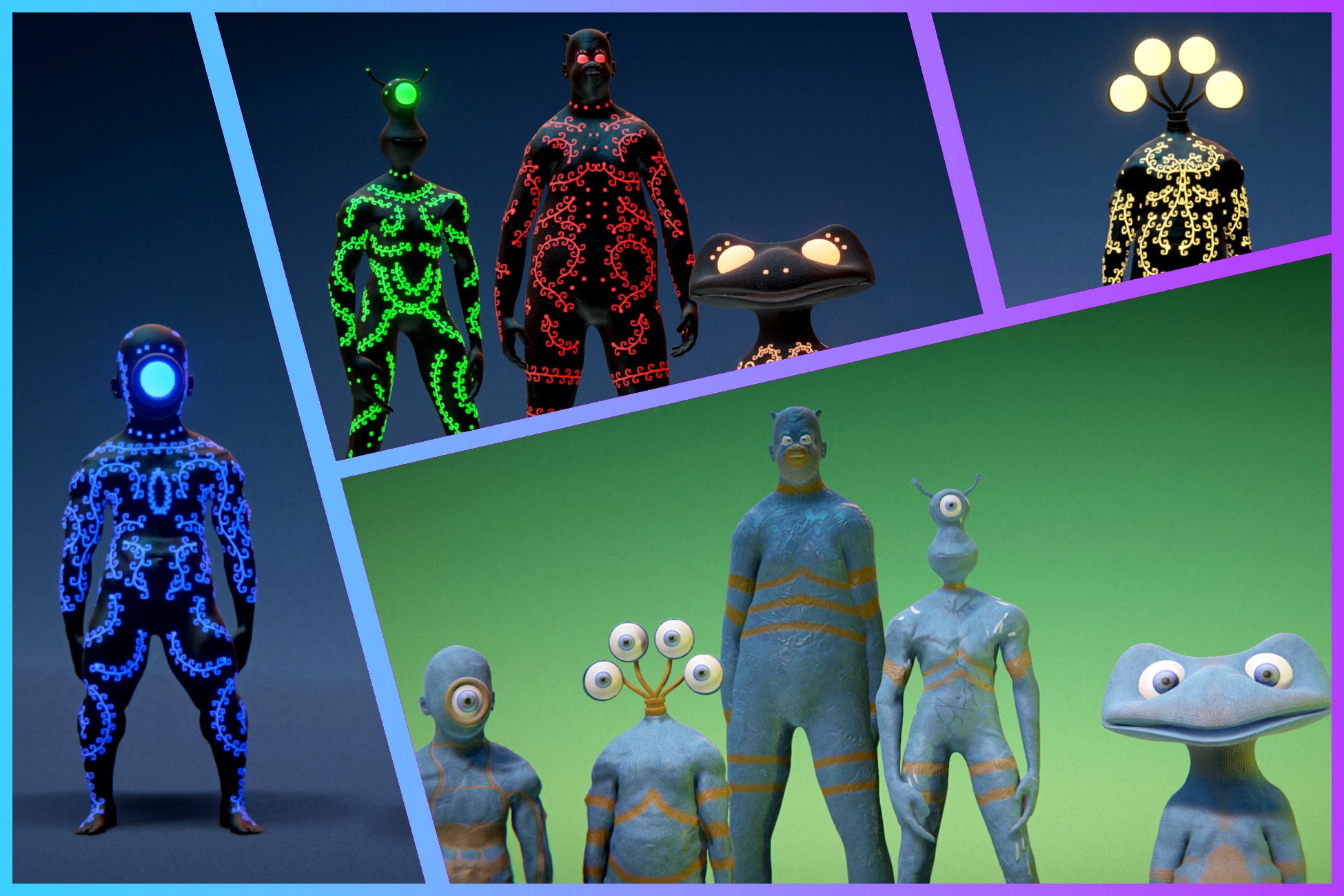 Alien Creatures Pack 3d model