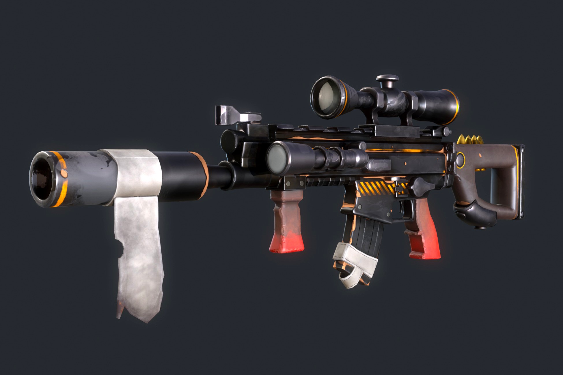 Stylized Scarl Machine Gun 3d model