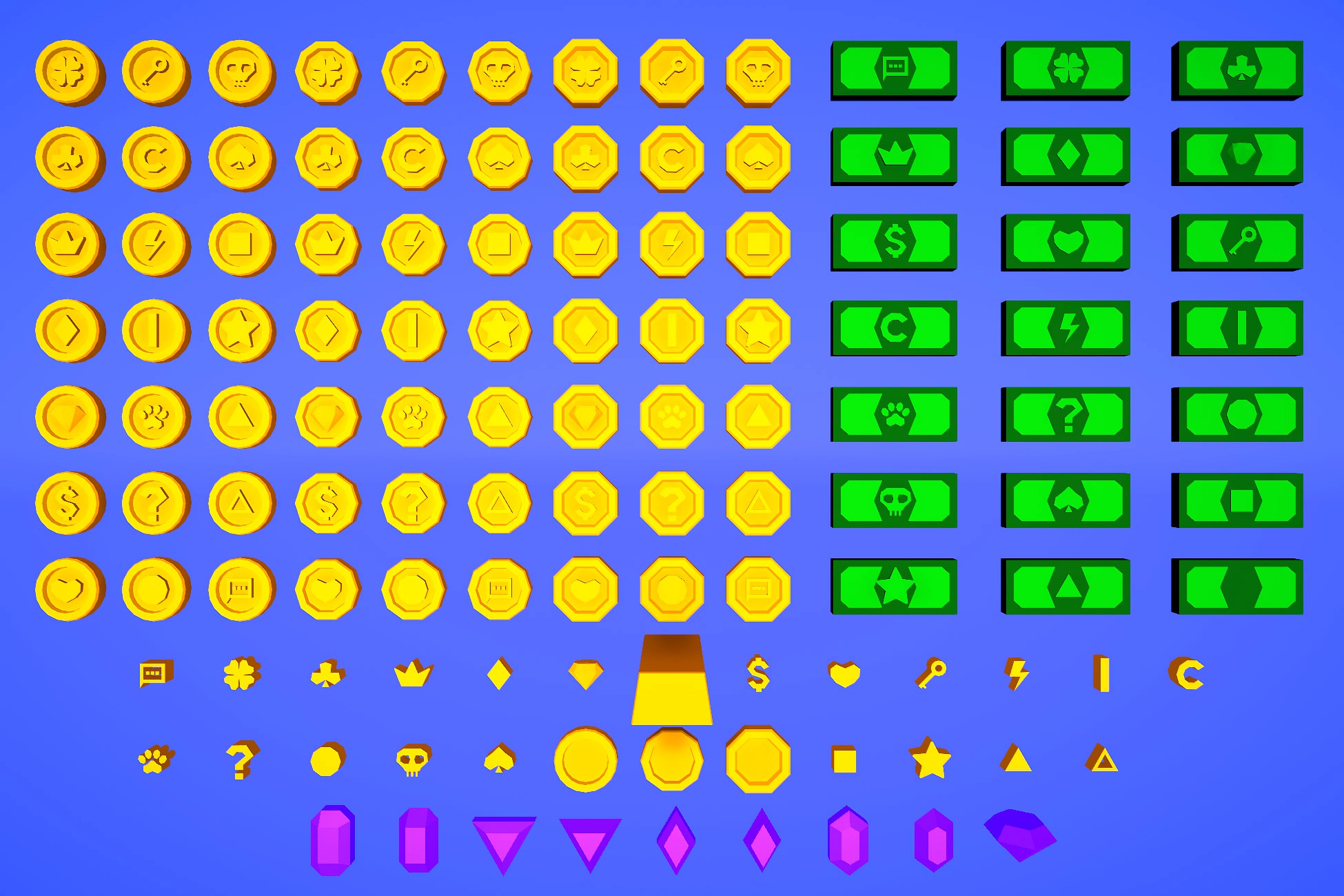 Low Poly Currencies Money Assets 3d model