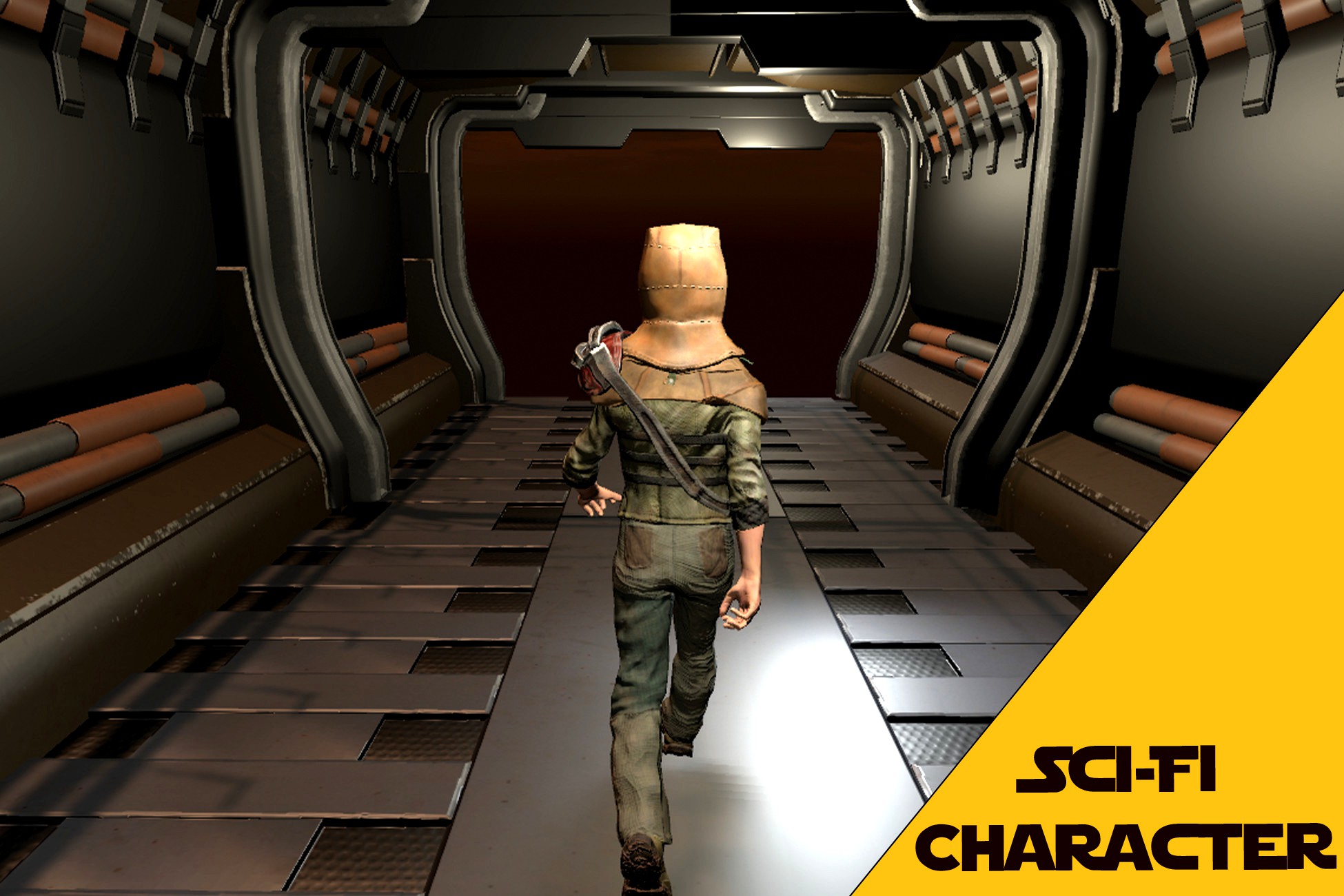 Sci-Fi Post-Apocalyptic Young Male Character 3d model