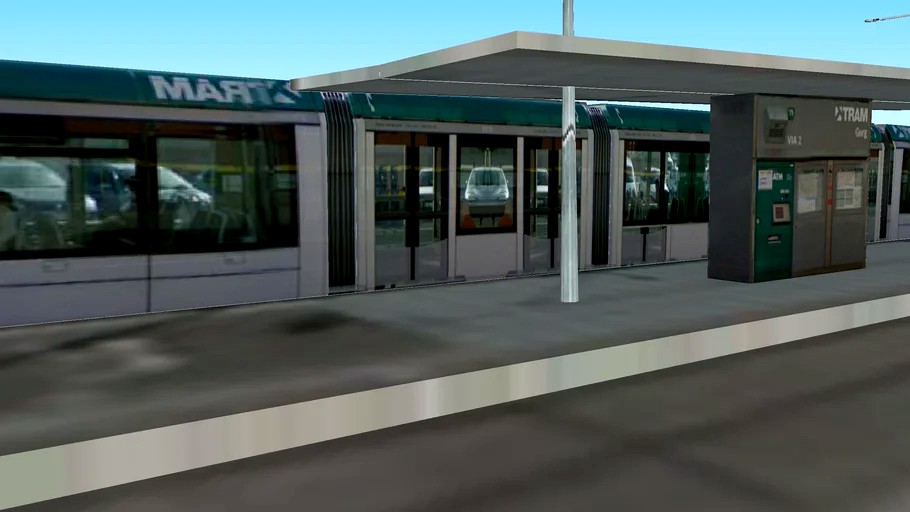 Tram Stop 3d model