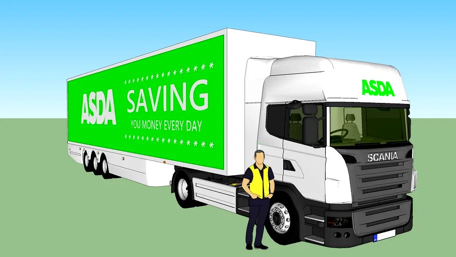SCANIA TRUCK (ASDA SUPERMARKET) 3d model