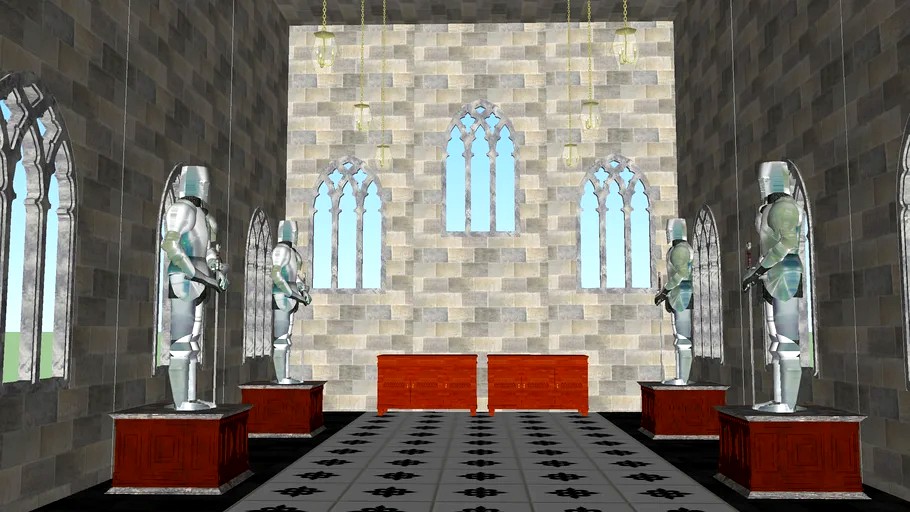Medieval style castle room 3d model