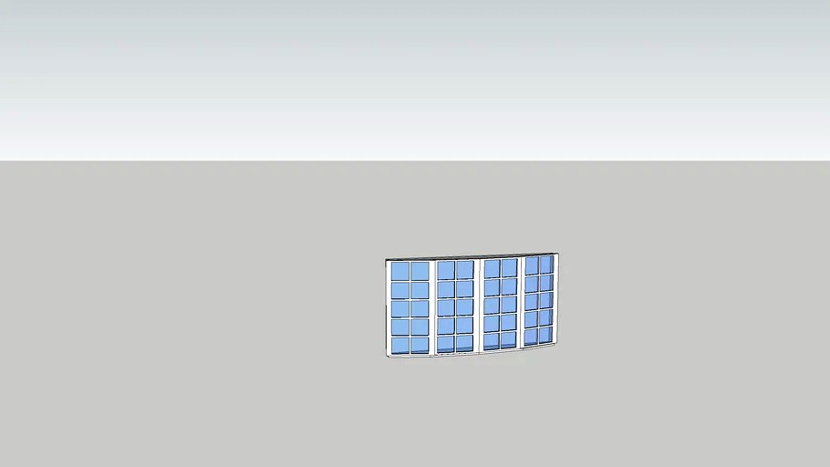 Curved French Casement window 3d model