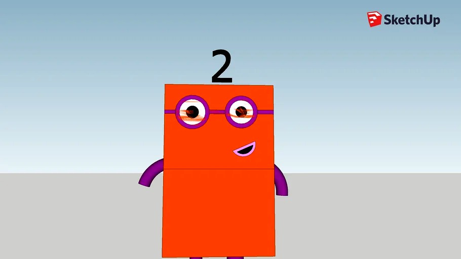 numberblock 2 3d model