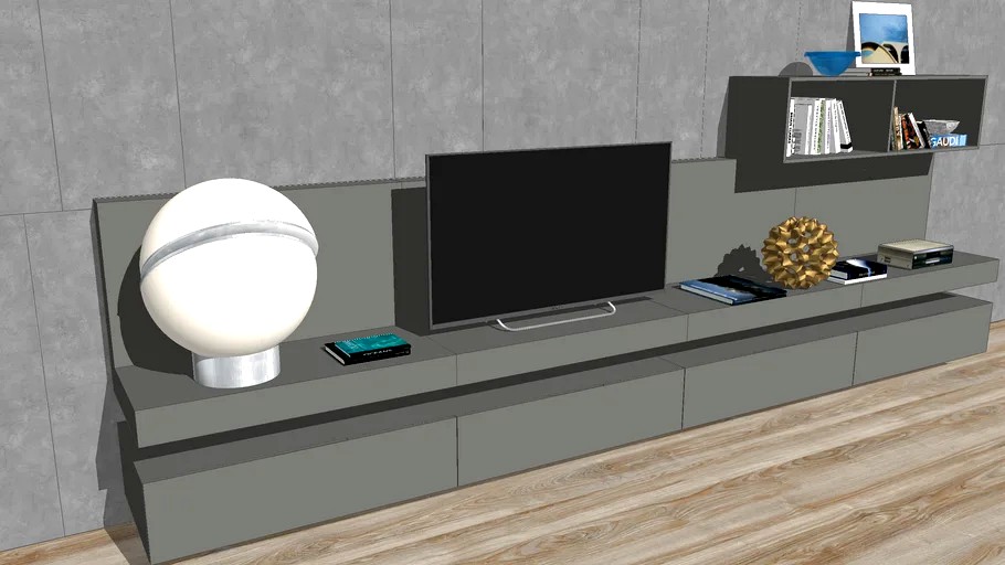 Mueble de Televisión suspendido - Suspended TV cabinet 3d model