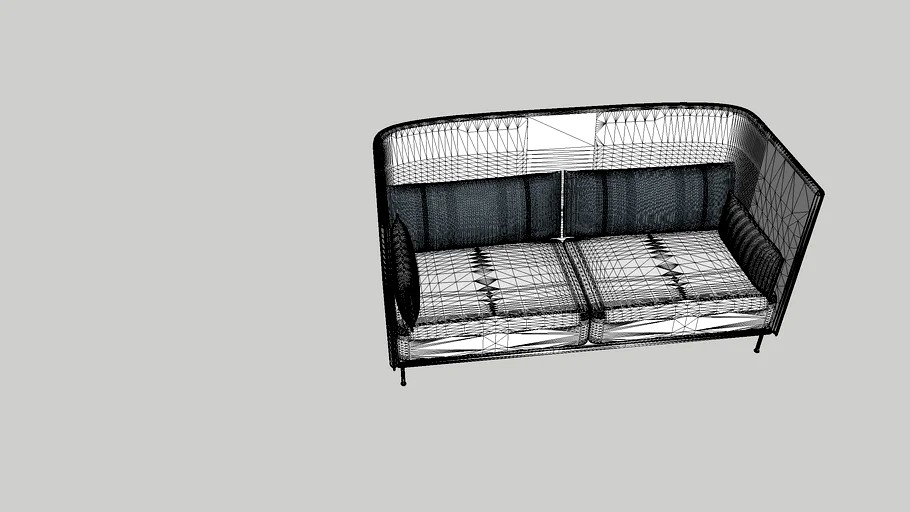 Hay - Silhouette 3 seater highback 3d model