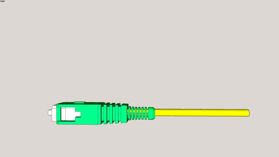 SC APC Fiber Optic Connector with Fiber Stub 3d model