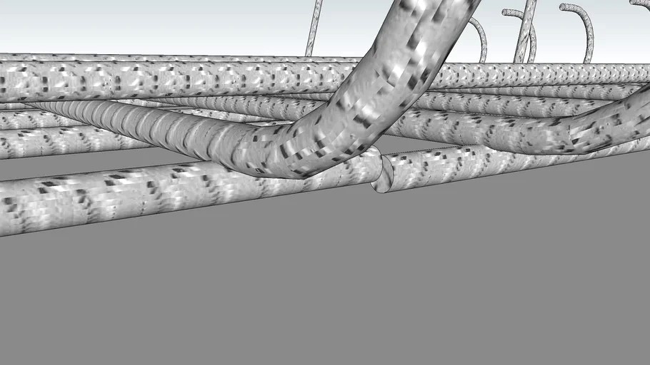 civil iron arrangement on slab 3d model