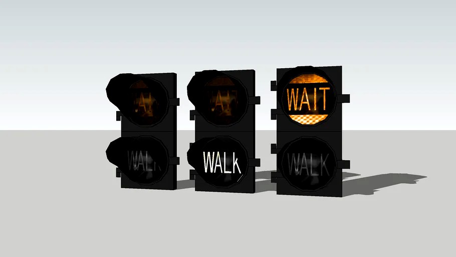 8-inch Incandescent Wait/Walk pedestrian signals 3d model
