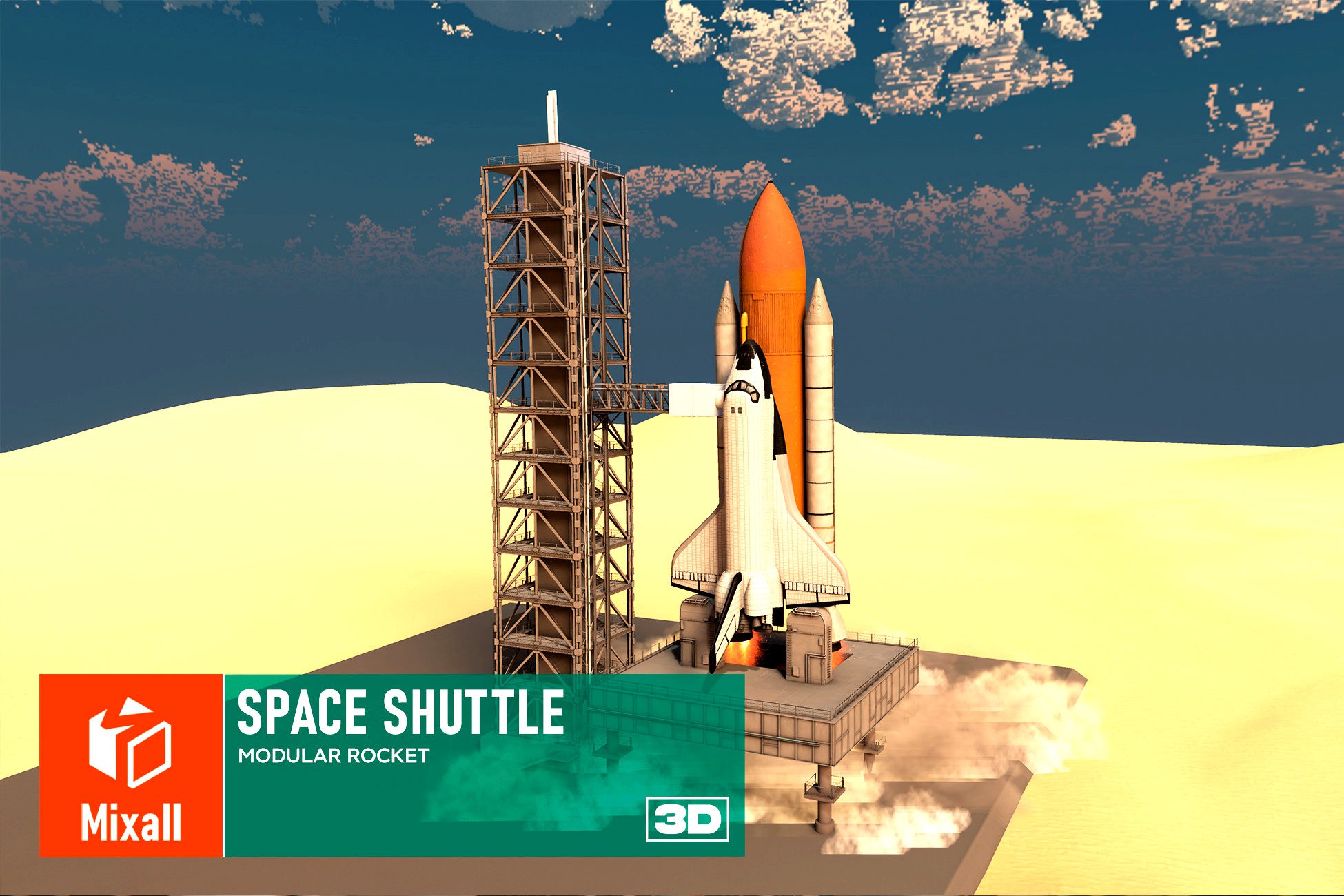 Space shuttle - modular rocket 3d model