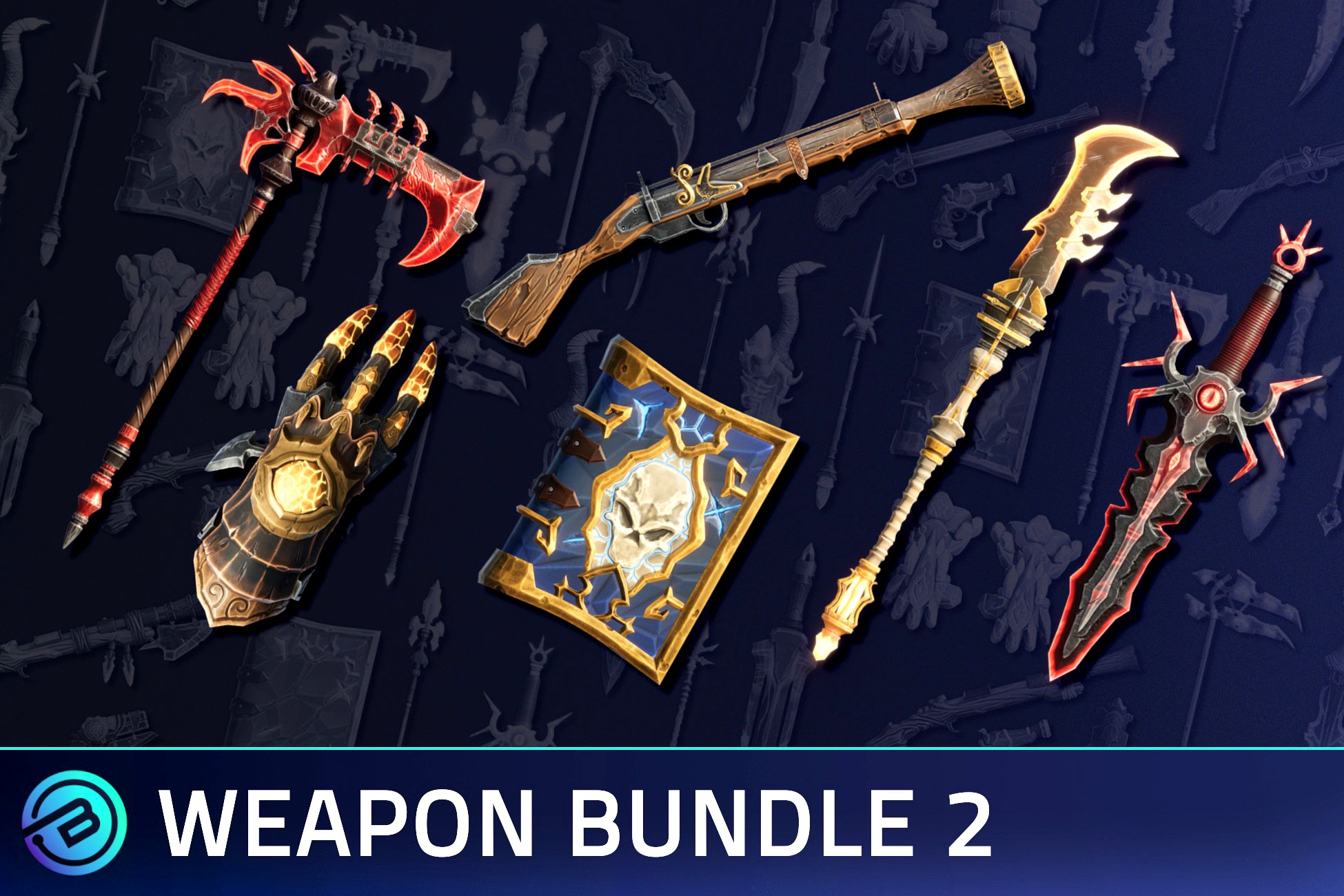 100+ Stylized Weapons Bundle 2 - Fantasy RPG 3d model