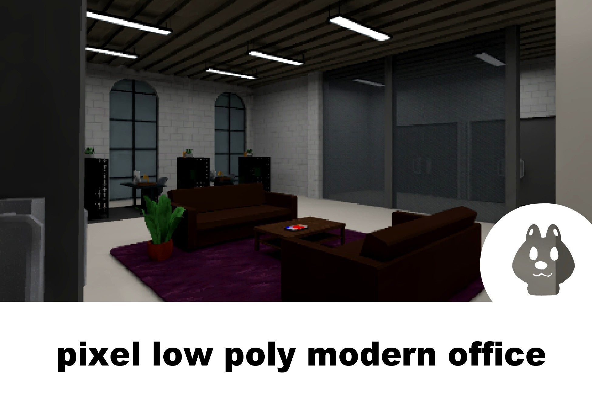 pixel low poly modern office(Modular) 3d model