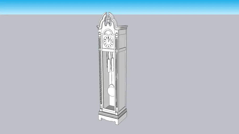 Grand Father Clock as modeled live 3d