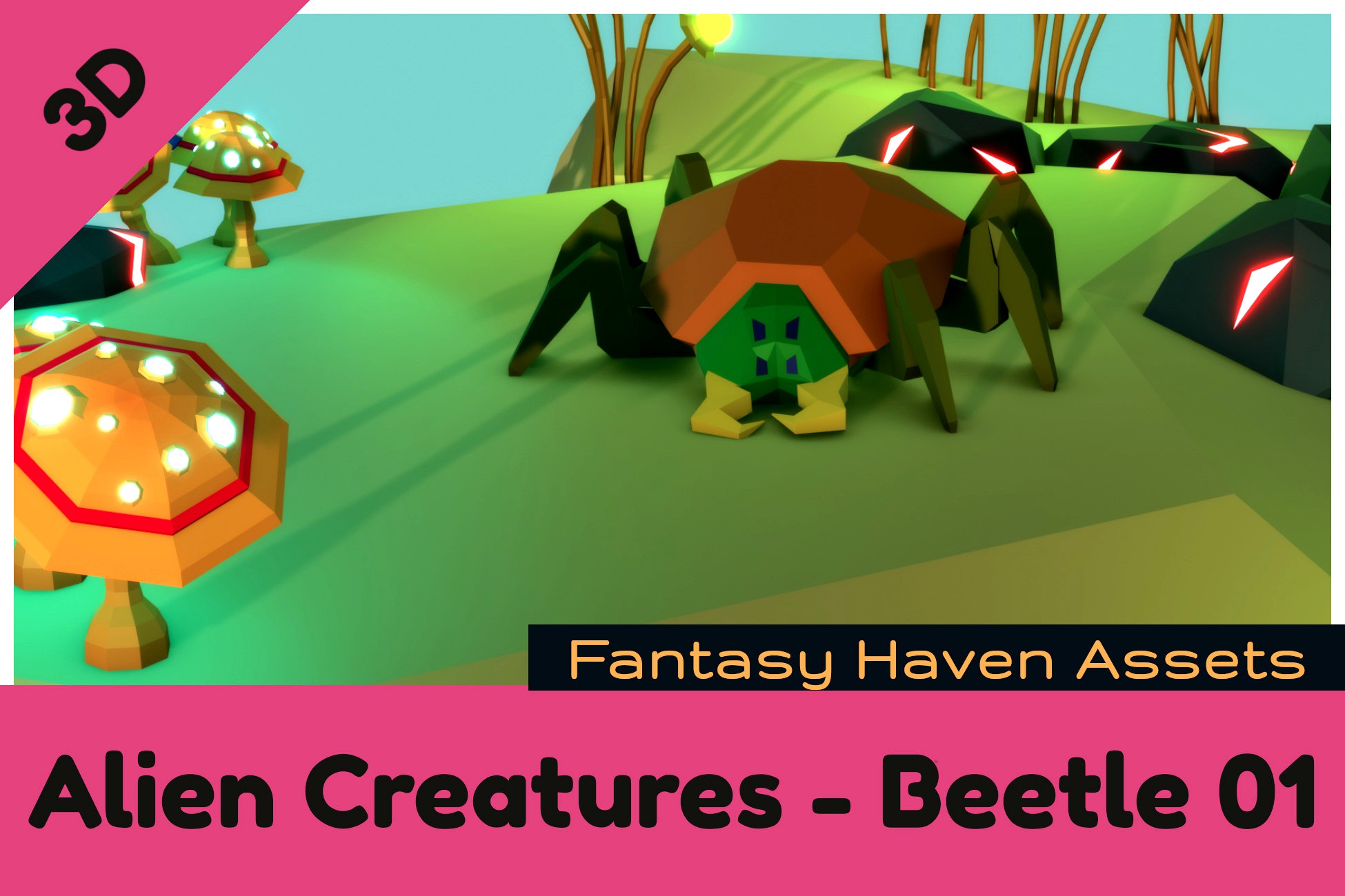 LOW POLY - Alien Creatures - Beetle - 01 3d model