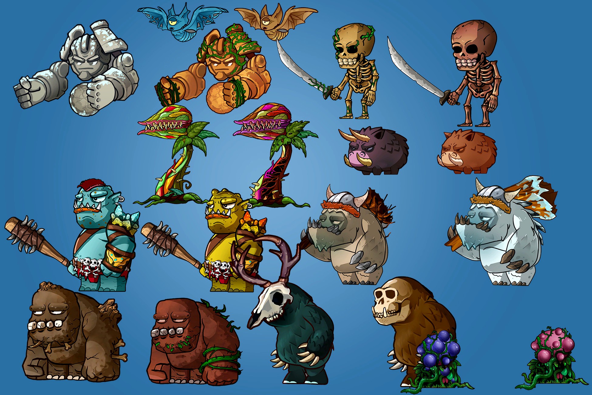 2D Animated Monsters 3d model