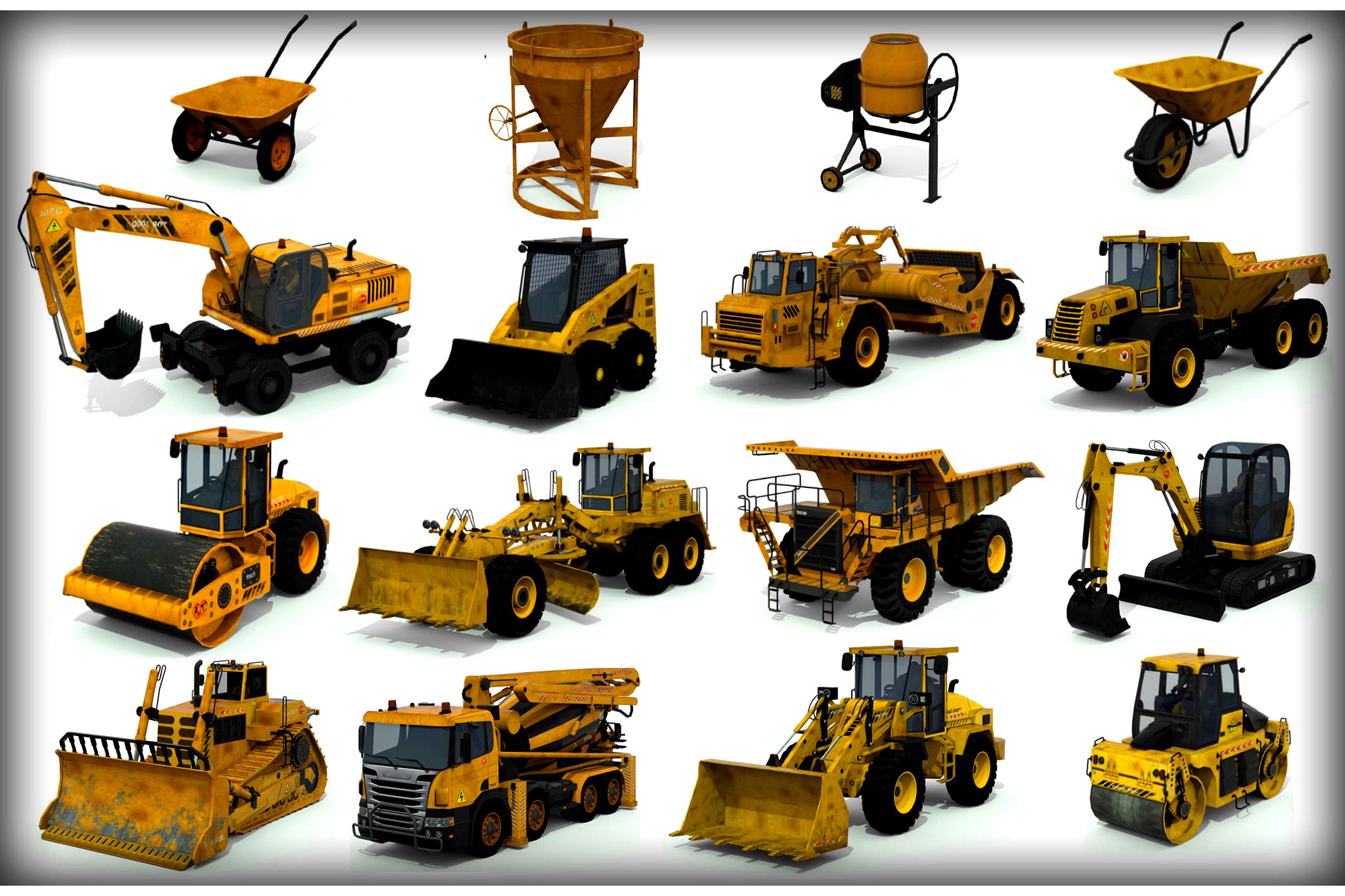 Construction Vehicles Pack 3d model