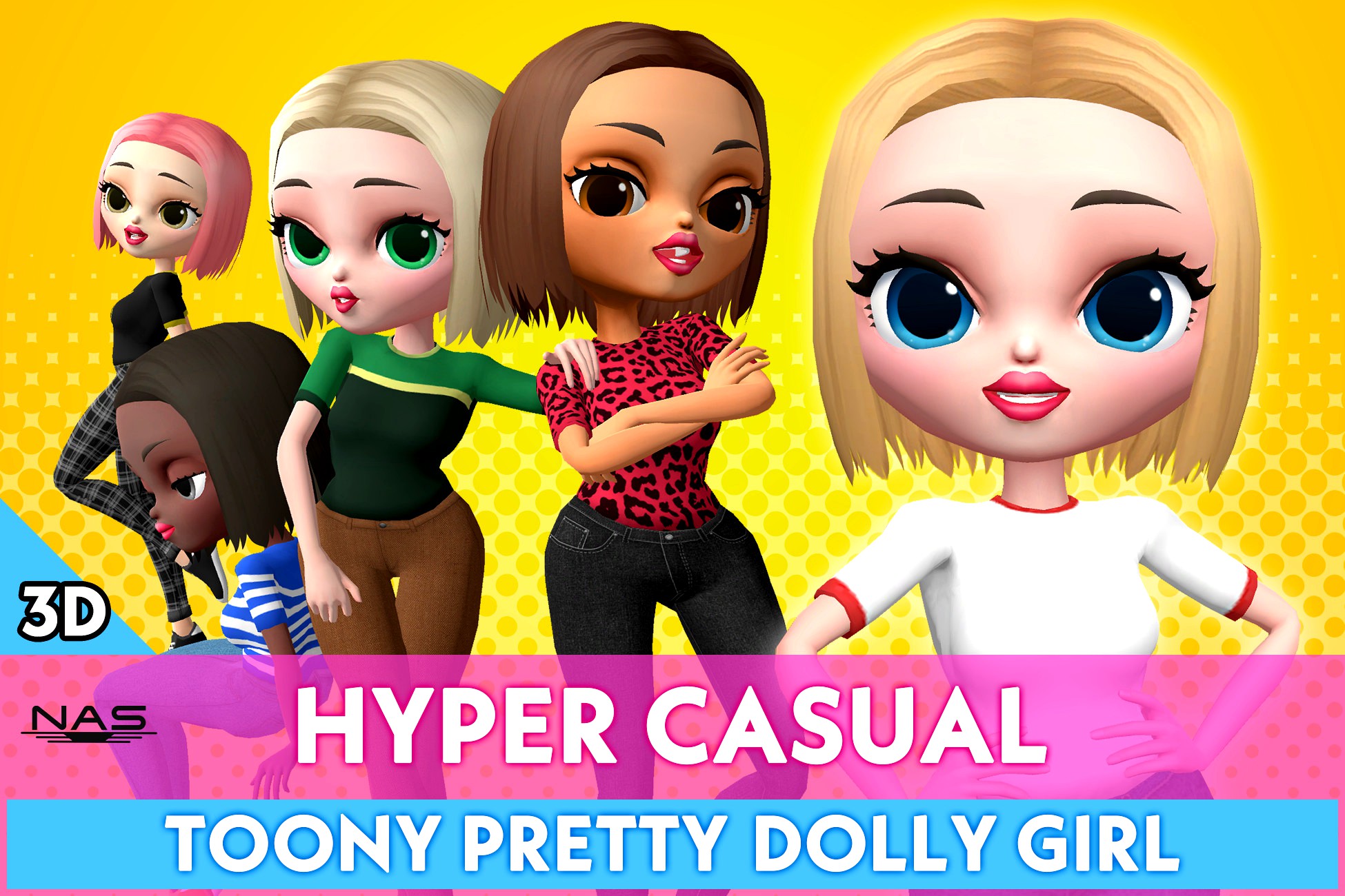 TOONY PRETTY DOLLY GIRL 3d model