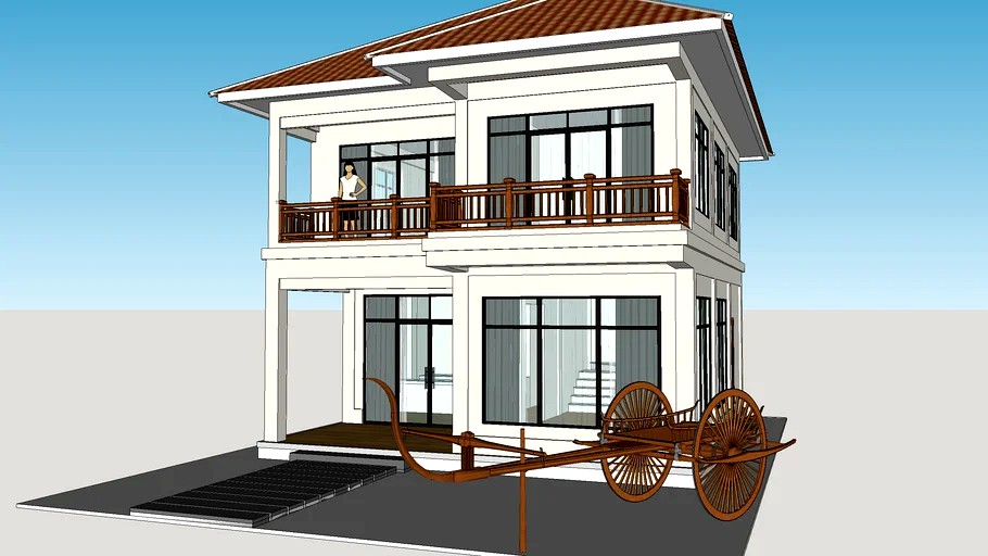 Villa Khmer House Style 3d model