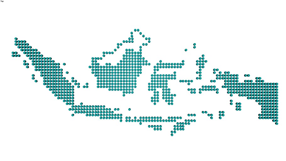 Peta Indonesia Dot Indoneisan Map 3d model