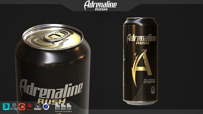 Adrenaline Rush energy drink 3d model