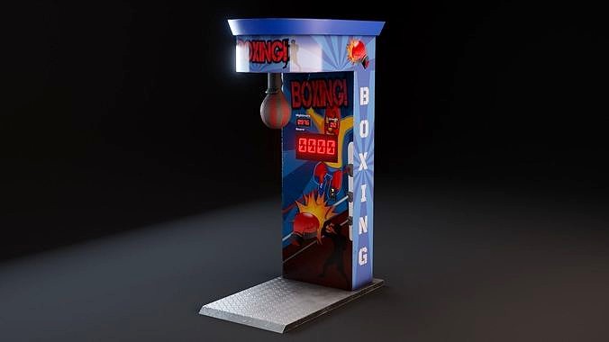 Boxing Arcade Machine - Retro Game Ready 3d model
