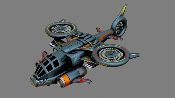 Sci-Fi Drop Ship - Low Poly - Game Ready - PBR 3d model