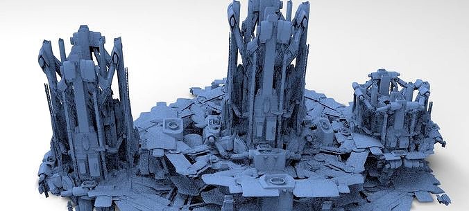 Advanced Ancient Civilization Ship architecture 3 designs 3d model