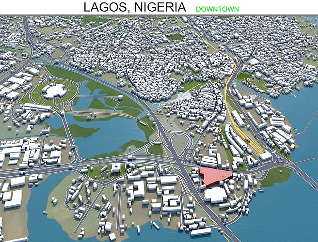 Lagos Downtown Nigeria 3d model