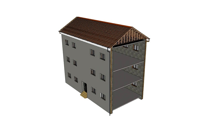 Timber frame Roof cladding system 3d model