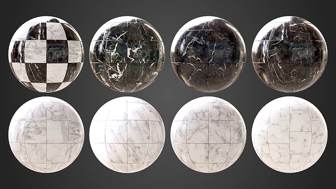 PBR marble tile materials 3d model